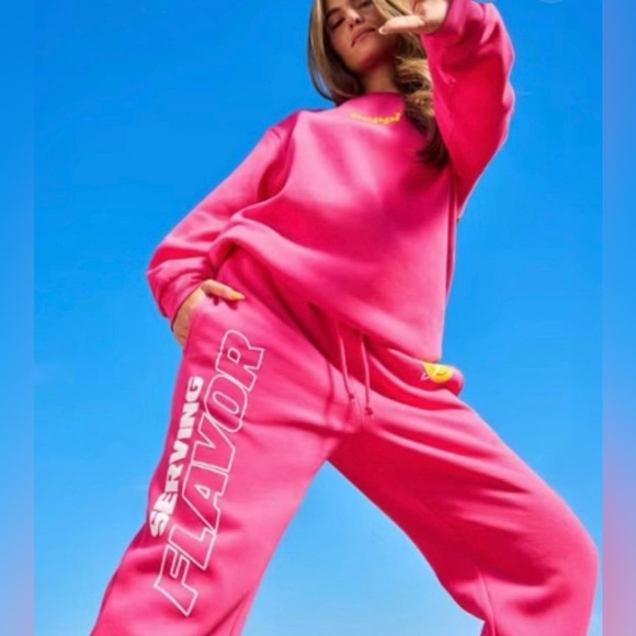 Tops | Poppi Pink Sweatshirt And Joggers | Poshmark